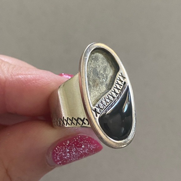 Jewelry | Silver Onyx Ring Missing Stone | Poshmark